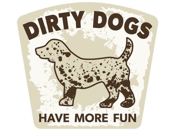 Wholesale Dirty Dogs Have More Fun 3-inch Sticker | Dog Speak Cards