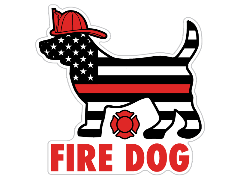 Wholesale Pet Decal - Fire Dog 3” Decal - Dog Speak Cards